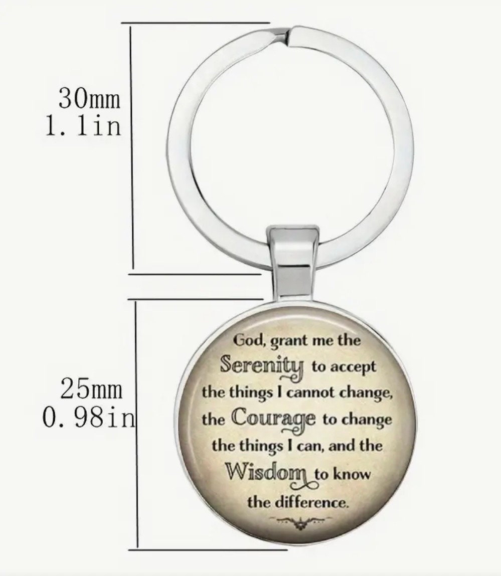 Serenity Prayer Keychain Alcoholics Anonymous, AA, NA, Recovery - Etsy
