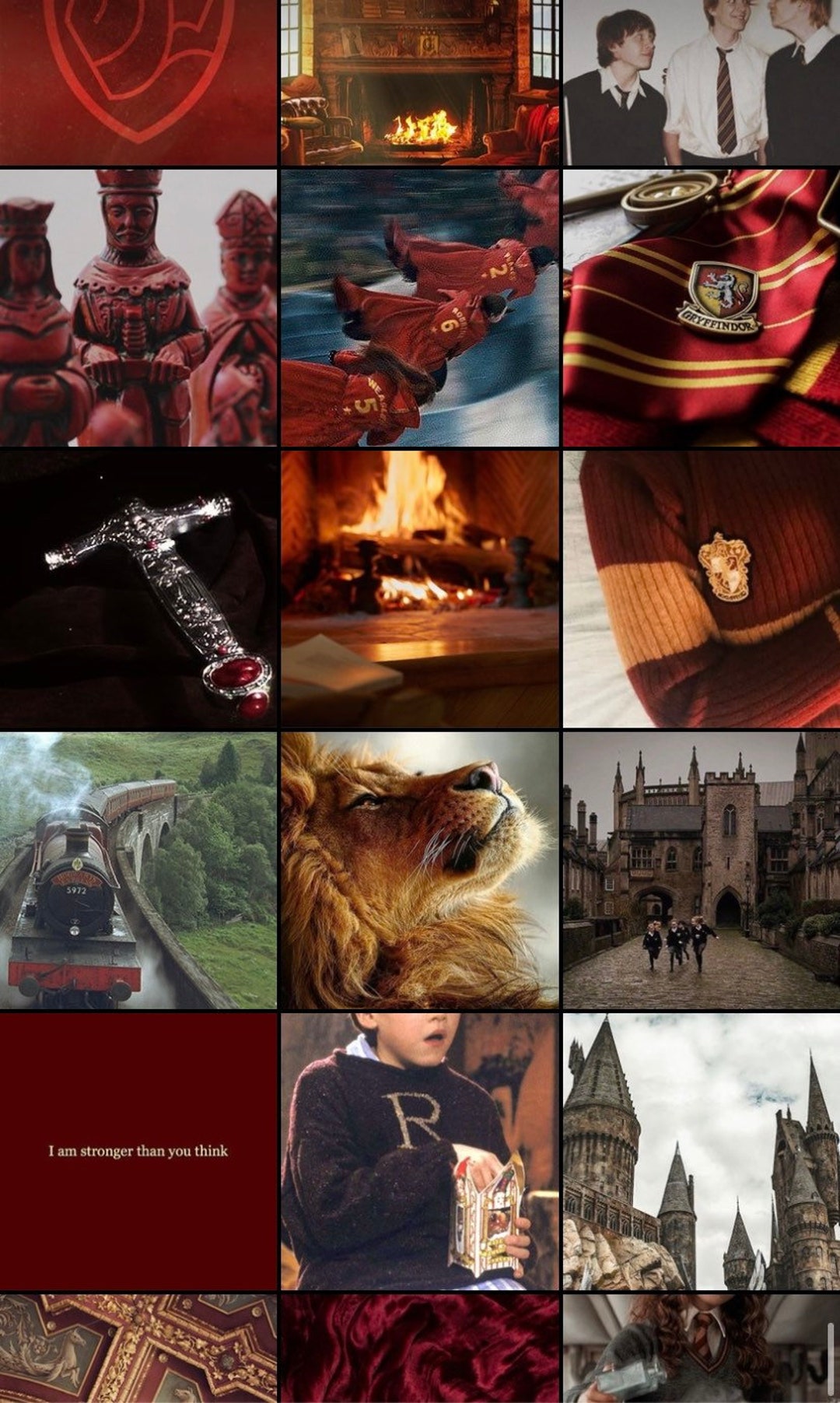 Gryffindor Harry Potter Wall Photo Collage - Etsy