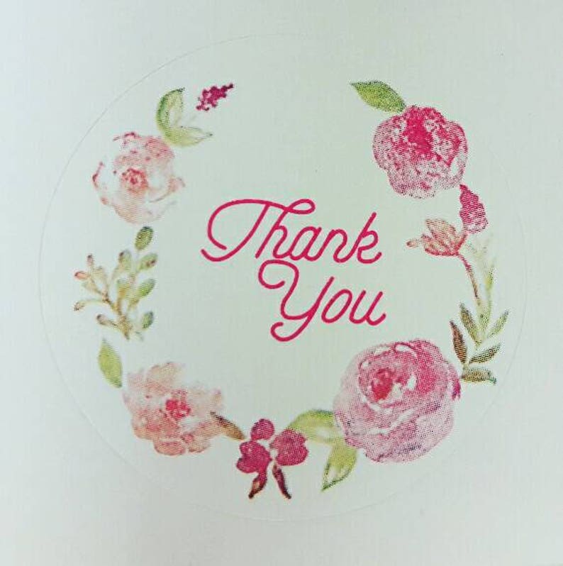 Thank You Stickers Floral Flower Stationery Supplies - Etsy
