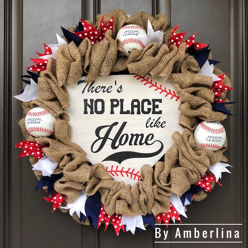 Baseball Wreath Baseball Wreath W/ Ribbons There's No - Etsy