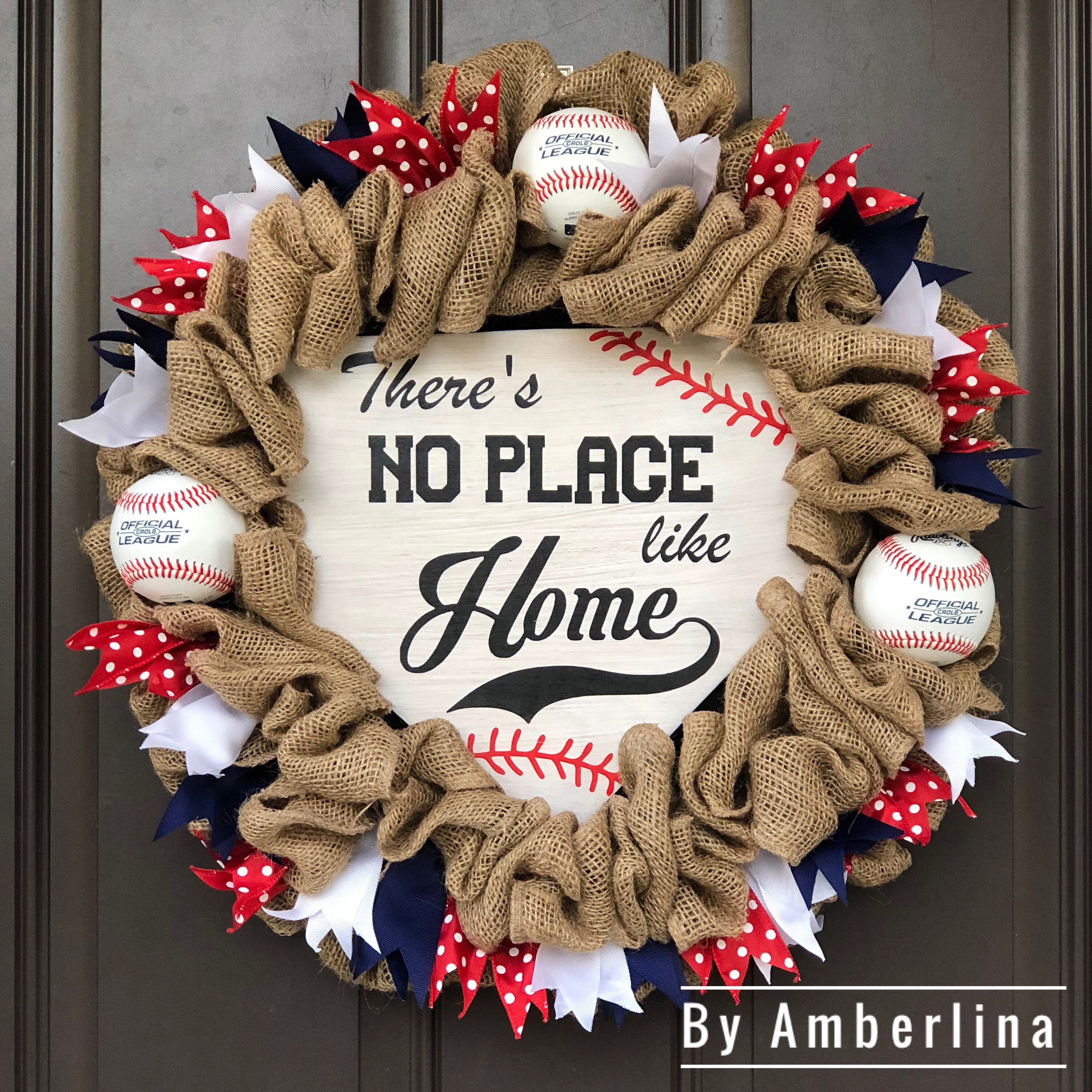 Baseball Wreath Baseball Wreath W/ Ribbons There's No - Etsy