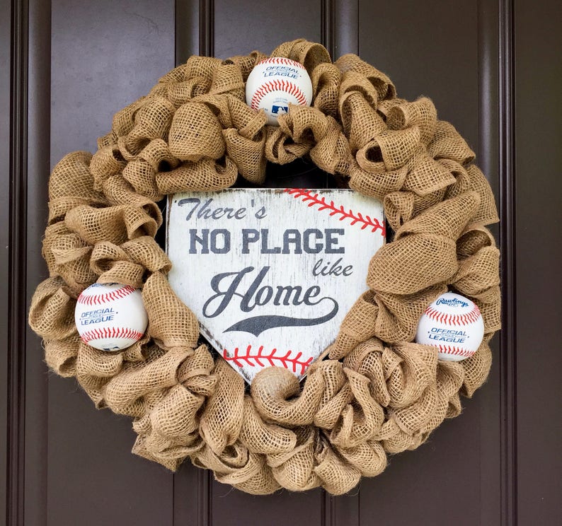 Baseball Wreath Baseball Wreath W/ Ribbons There's No - Etsy