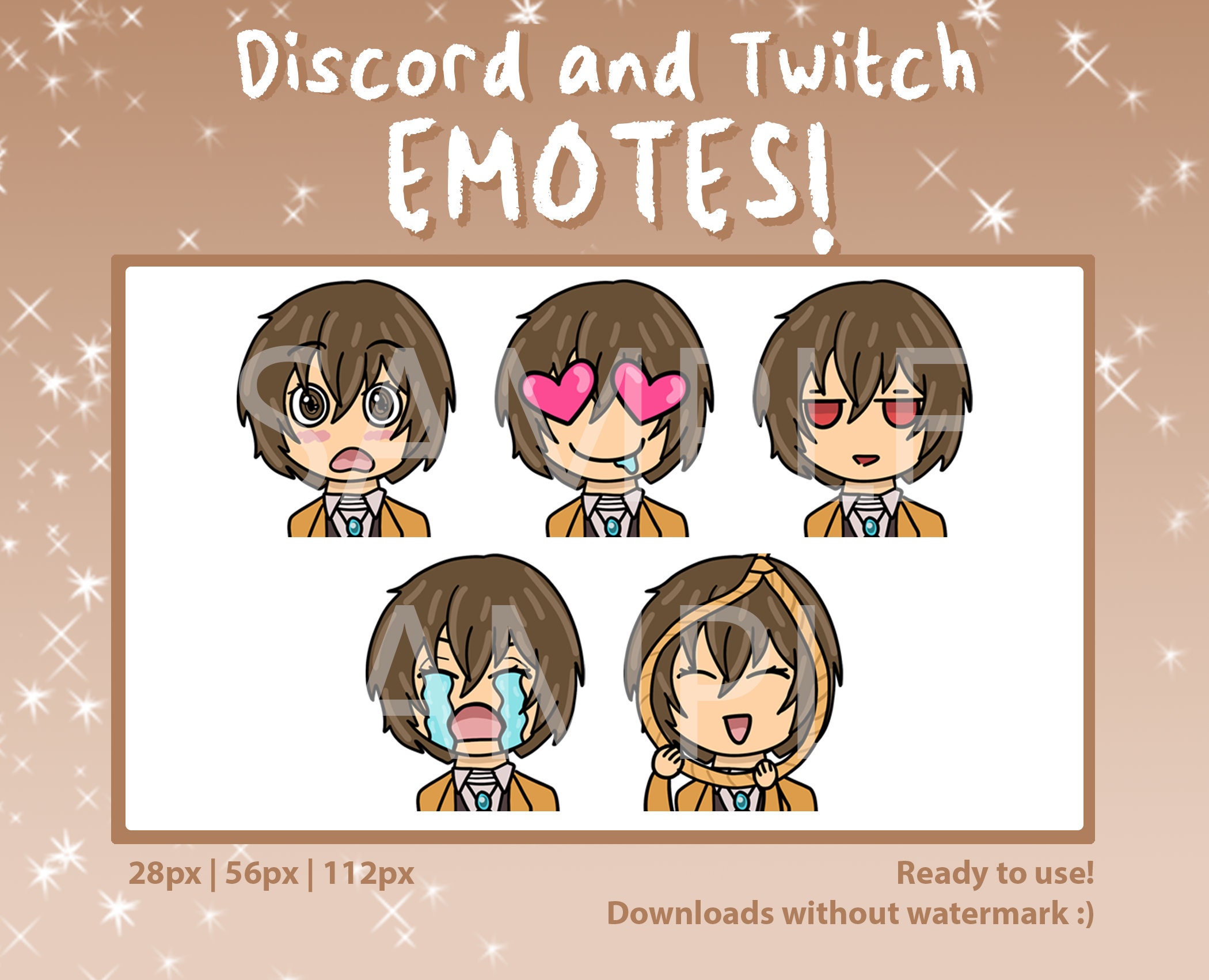 Dazai Emotes Emojis for Discord, Twitch, Youtube BSD, Anime, Streamer ...