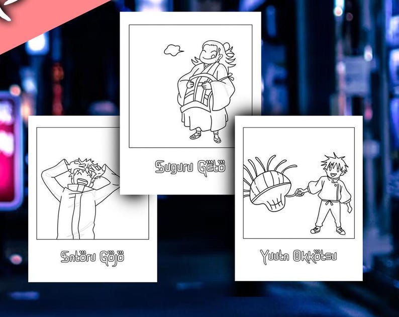 10 JJK Anime Colouring Pages | Printable Adult Colouring Page | Manga ...
