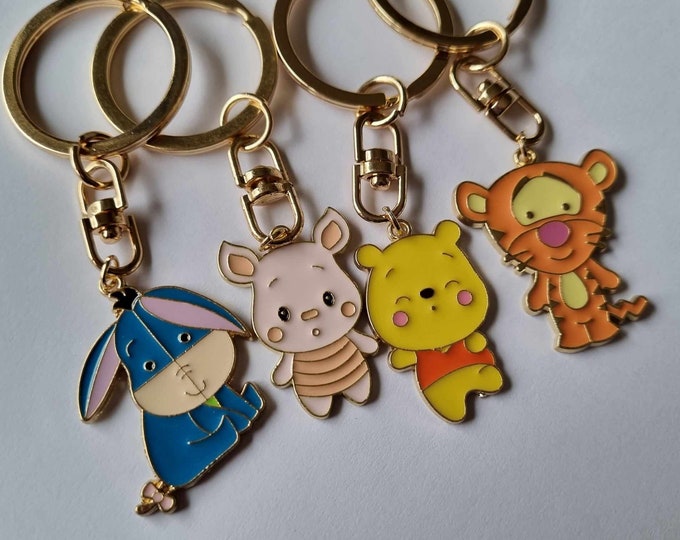 Winnie the Pooh, Disney Inspired Personalised Keyring. Handmade Novelty ...
