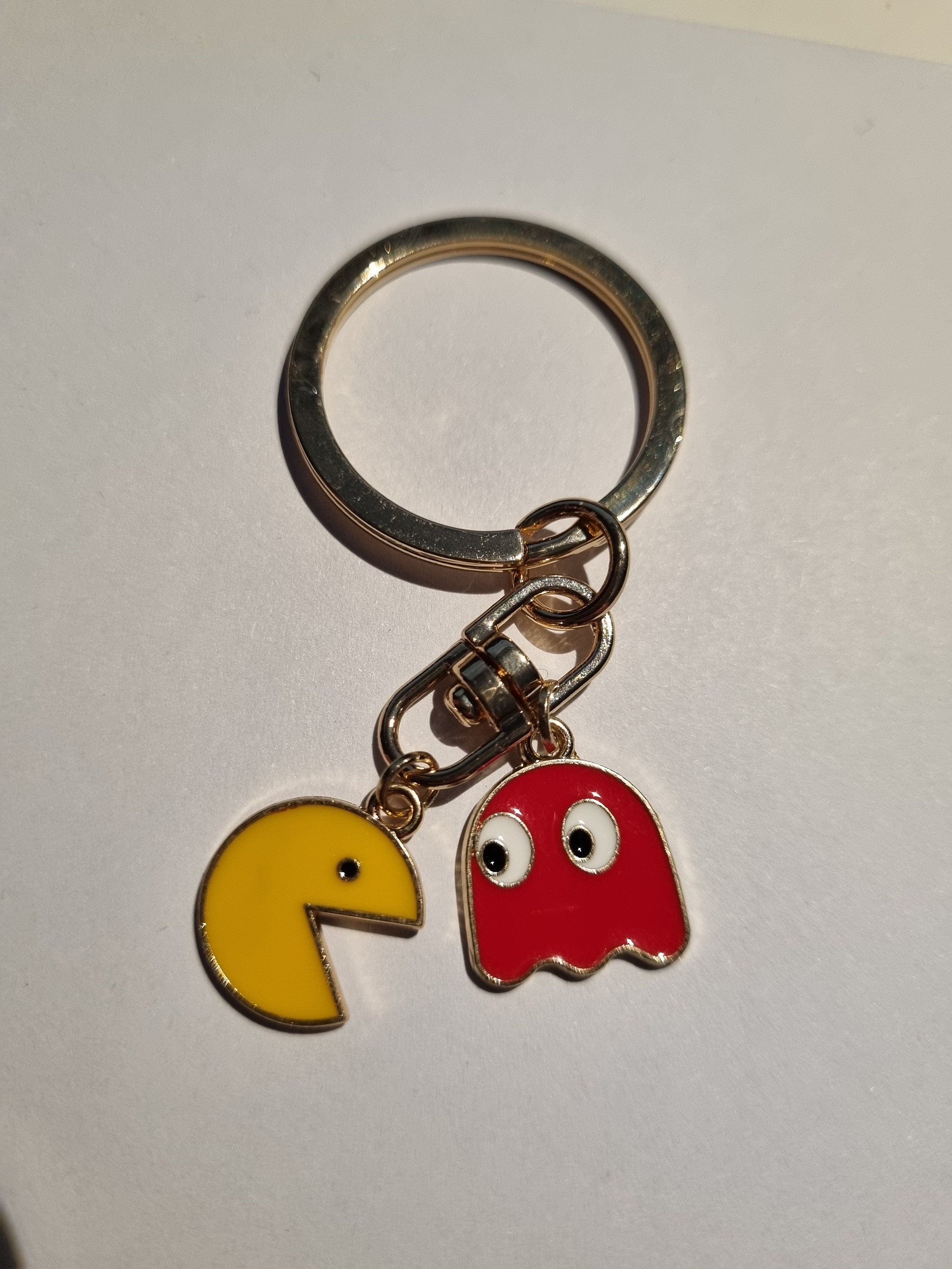 Pac Man and Ghost Keyrings 80s Keyrings Bag Charm Keychain Handmade ...