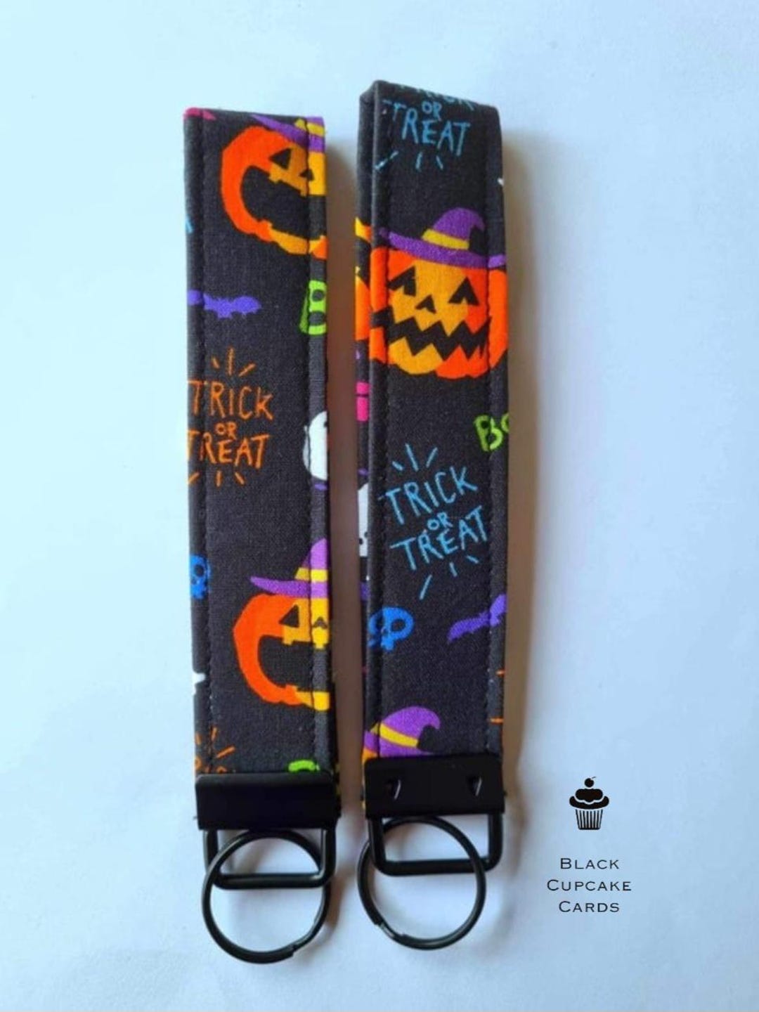 Jack O'lantern Fabric Key Fobs| Handmade | Wristlet | Key Holder ...