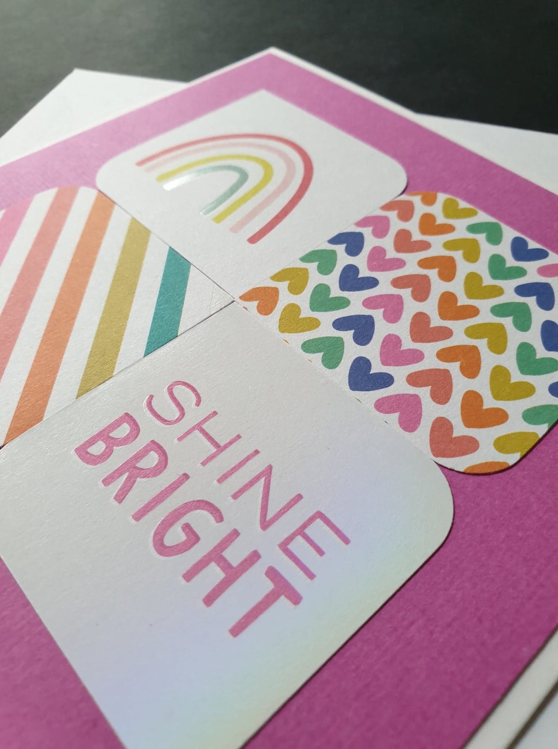Shine Bright | Rainbow | Blank Card | Birthday Card | Hearts - Etsy