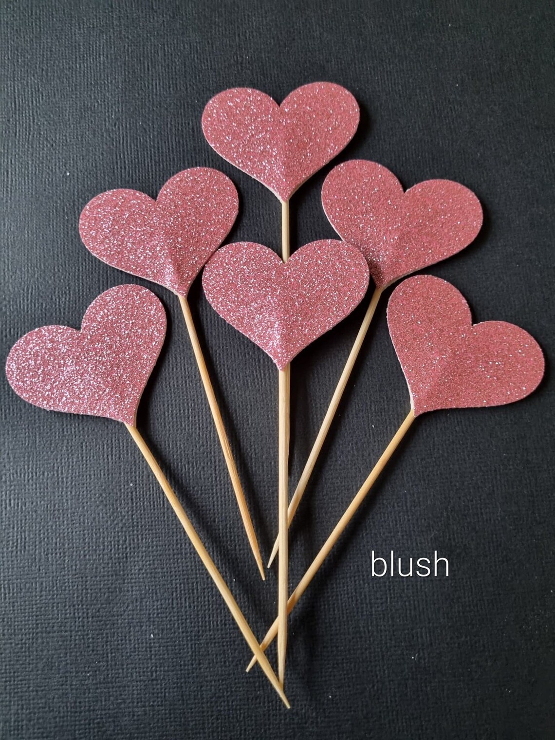 Glitter Heart Cupcake Toppers glitter Heart Topper heart Cake Toppers ...