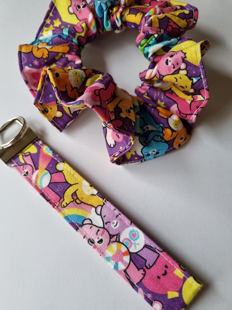Care Bear Key Fob and Scrunchie Bundle| Handmade | Hair Ties | Cute ...