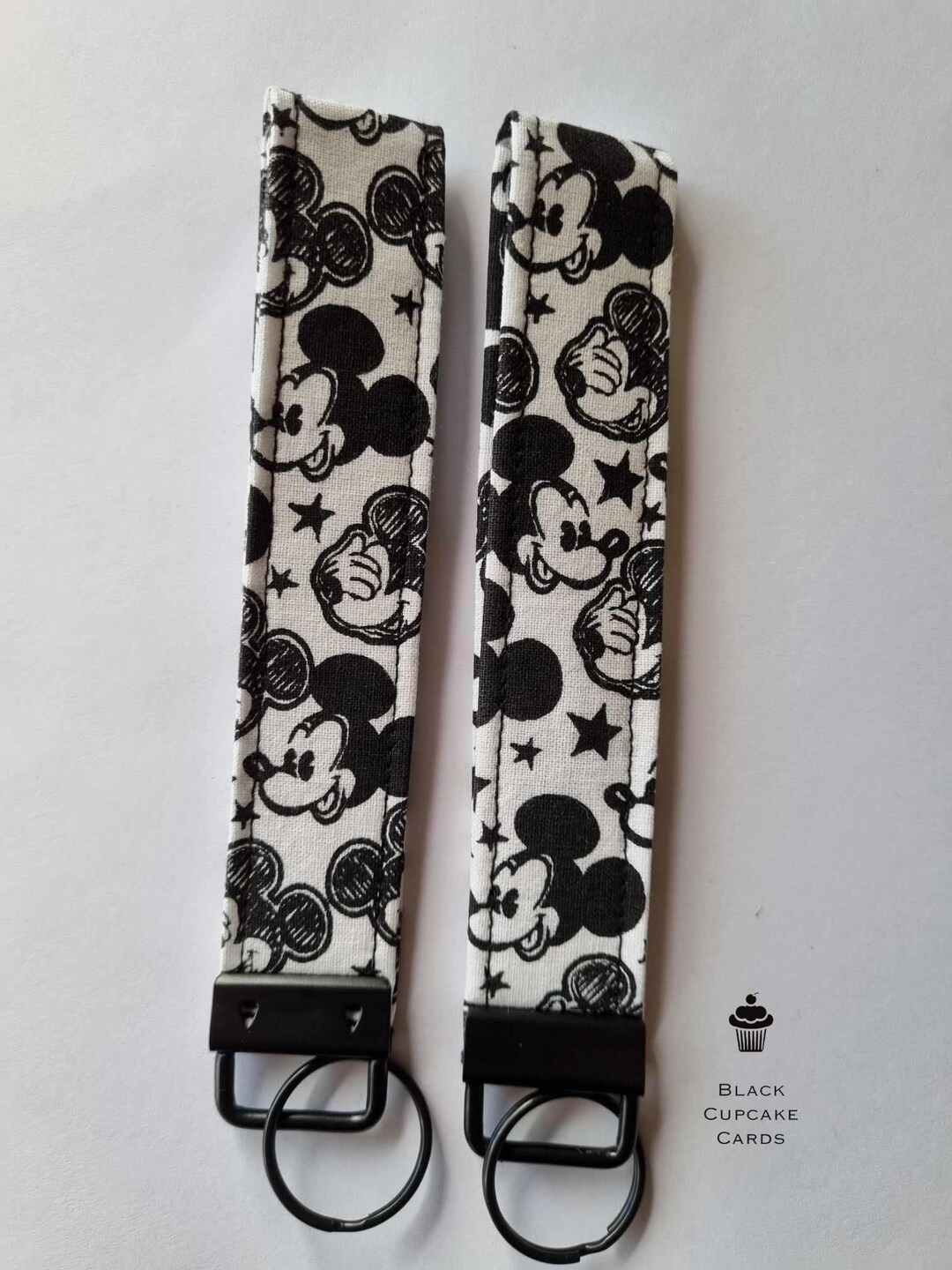 Monochromatic Mickey Mouse Fabric Key Fobs| Handmade | Wristlet | Key ...