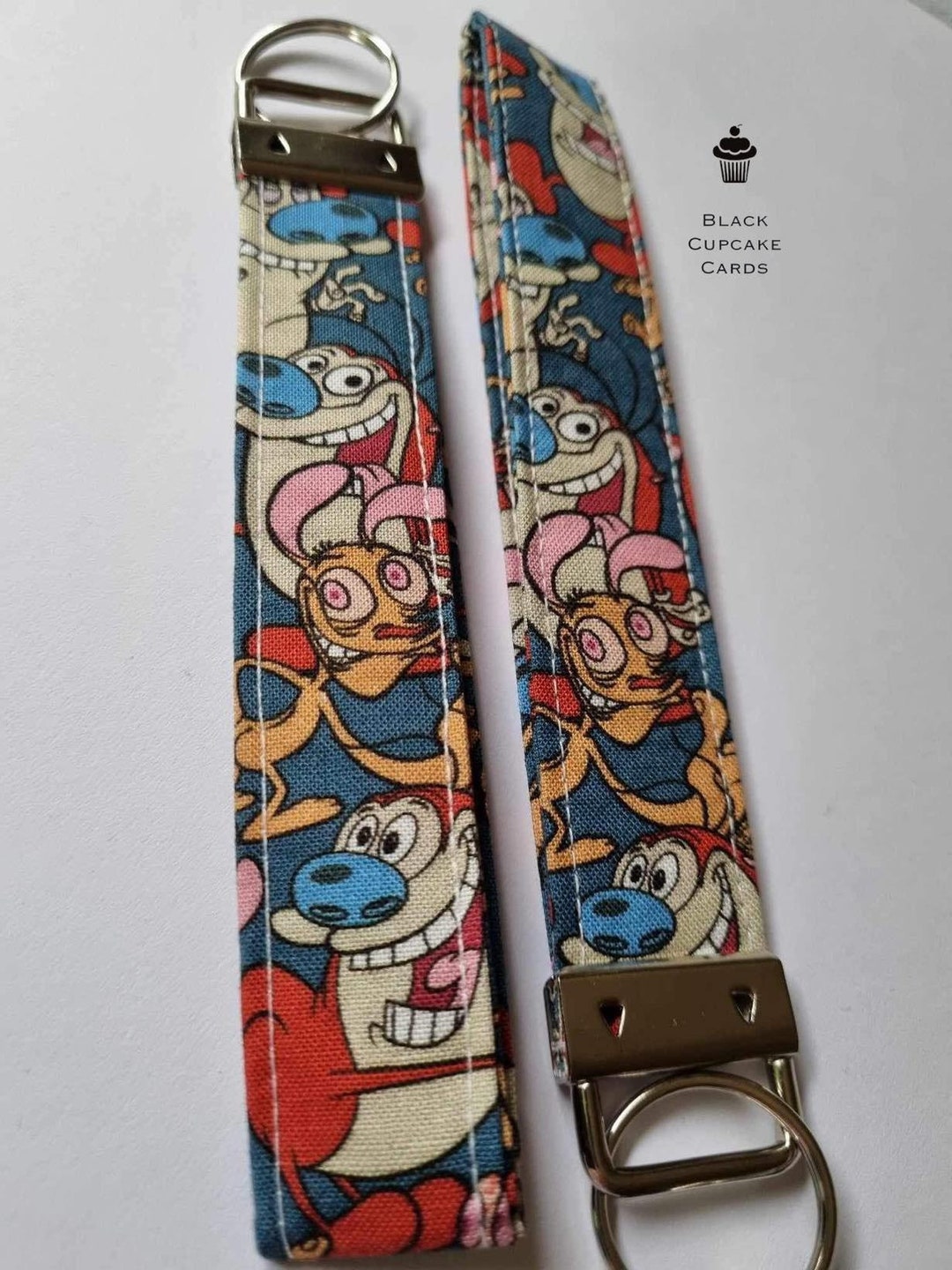 Ren and Stimpy Key Fobs| Handmade | Wristlet | Key Holder | Fabric Key ...