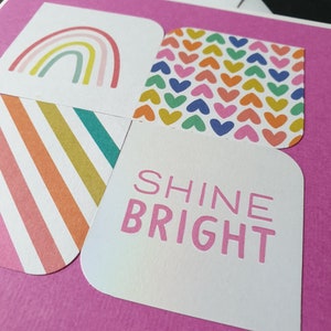 Shine Bright | Rainbow | Blank Card | Birthday Card | Hearts - Etsy