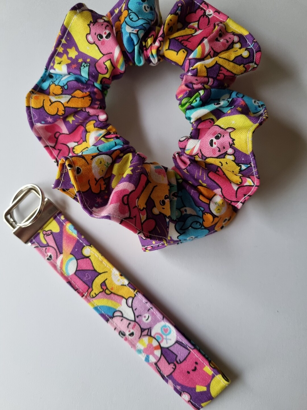 Care Bear Key Fob and Scrunchie Bundle| Handmade | Hair Ties | Cute ...