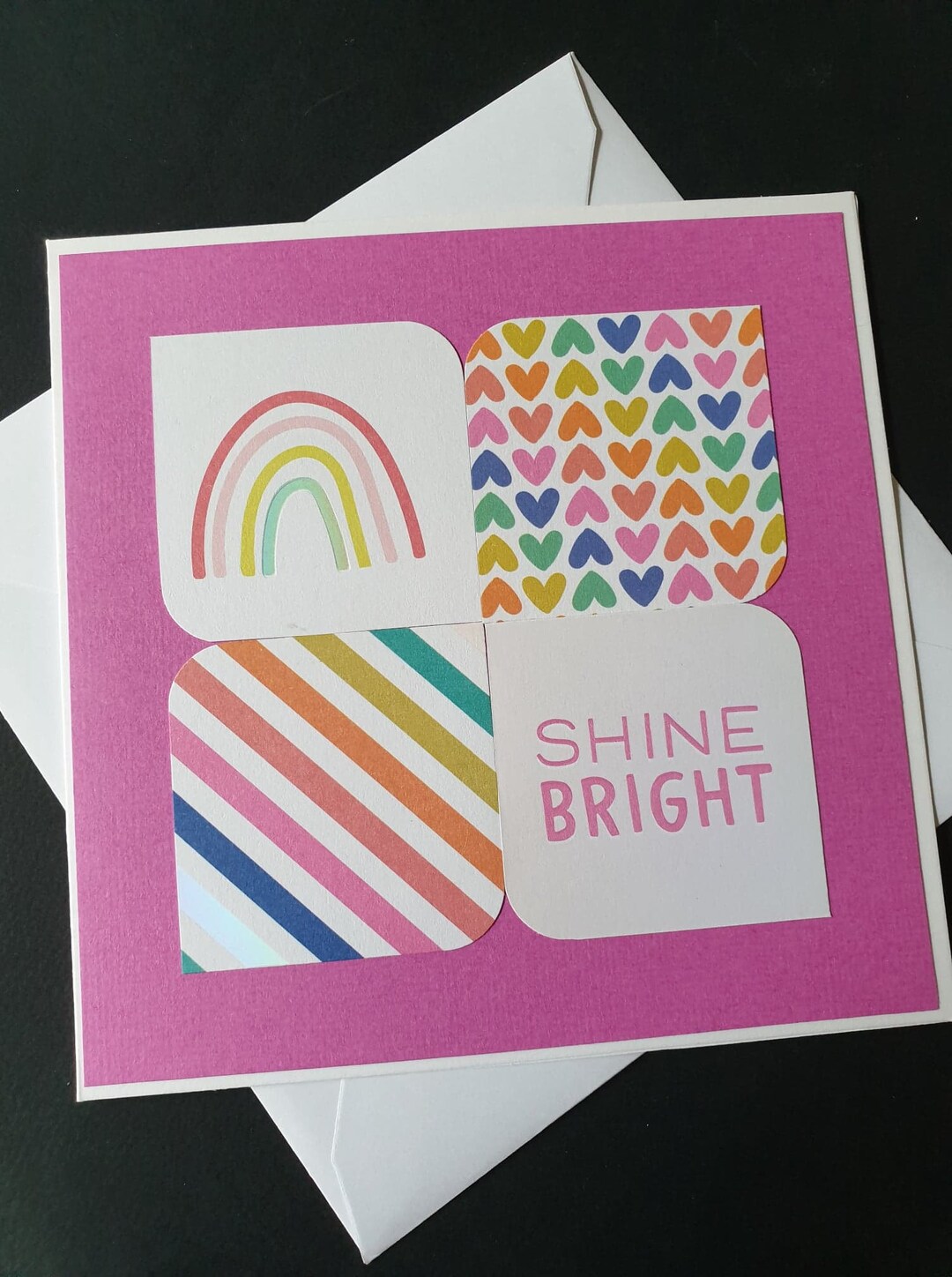 Shine Bright | Rainbow | Blank Card | Birthday Card | Hearts - Etsy