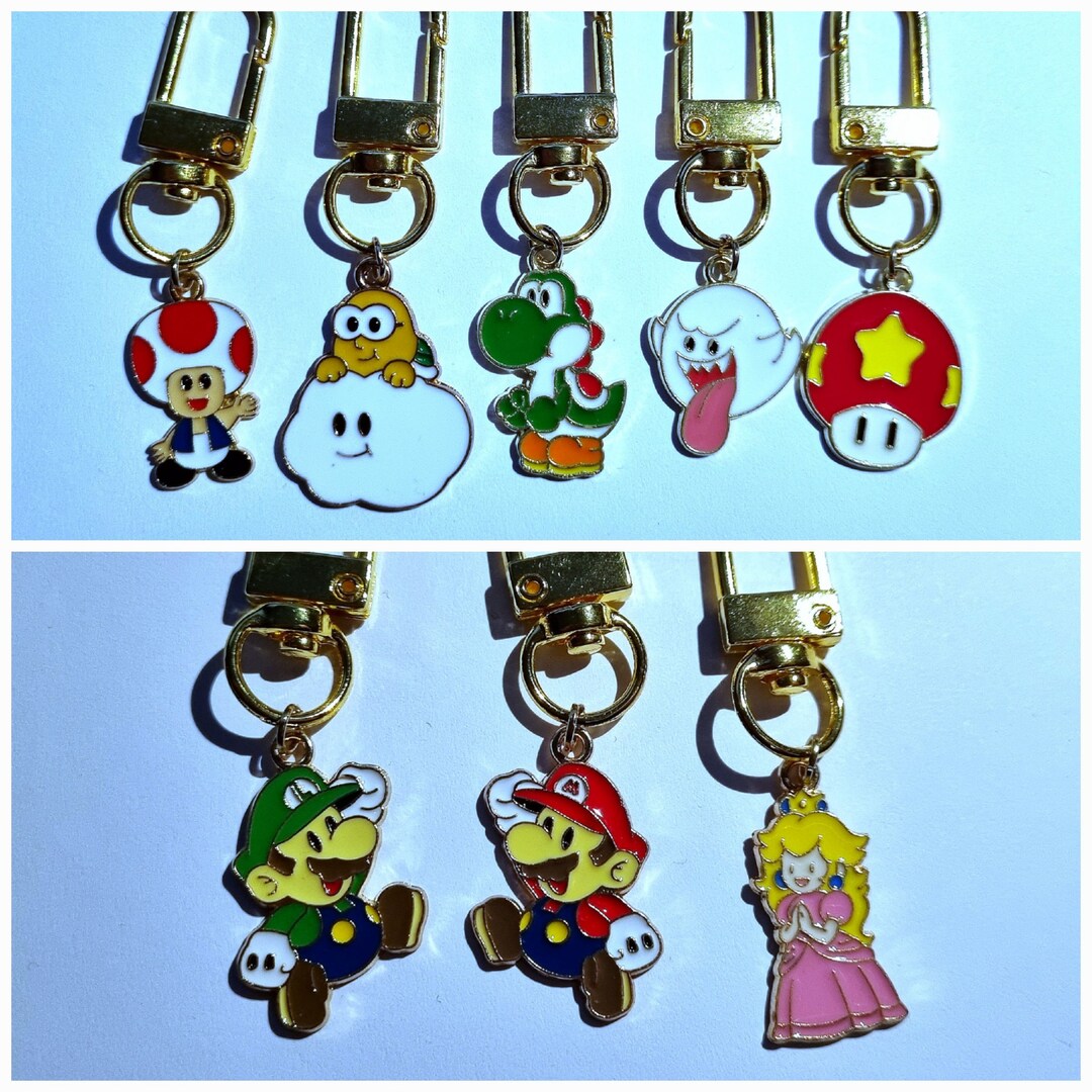 Mario Brothers Character Keyrings | Bag Charm | Keychain | Handmade ...