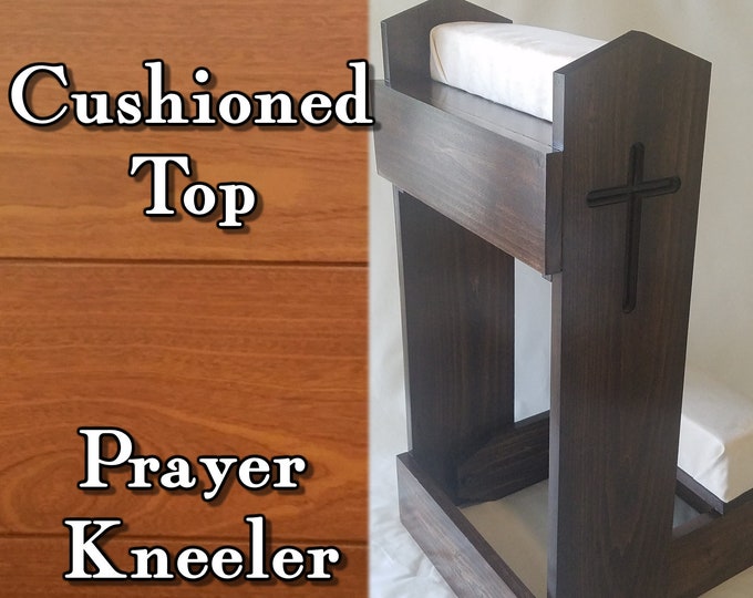Cushioned Top Prayer Kneeler Kneeling Bench Catholic Home Altar Shrine ...