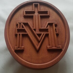 Marian Wall Cross Wooden Plaque Miraculous Medal Catholic Gift Wall ...