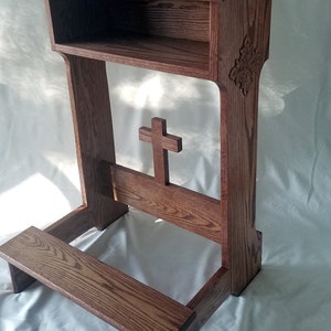 Premium Oak Prayer Kneeler Kneeling Bench Catholic Home Altar Shrine ...