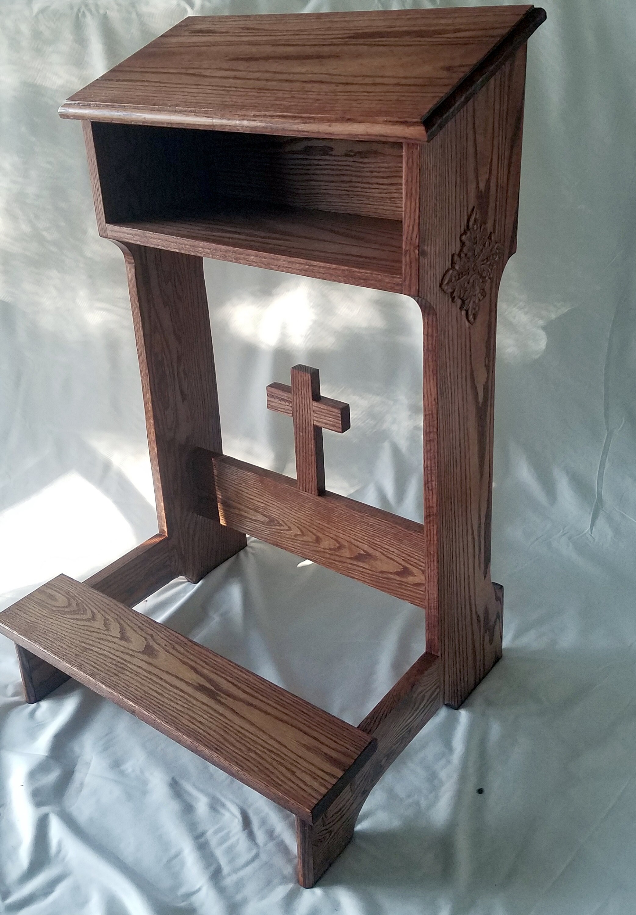 Premium Oak Prayer Kneeler Kneeling Bench Catholic Home Altar Shrine ...