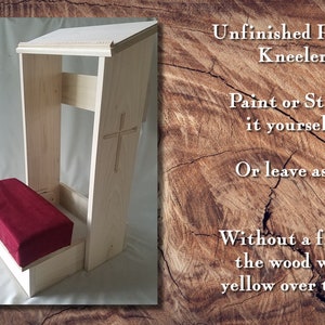 UNFINISHED Folding Prayer Kneeler Kneeling Bench Catholic Altar Home ...