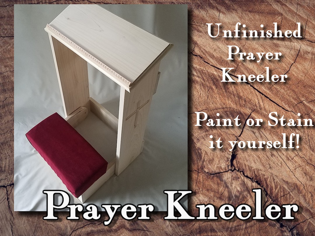 UNFINISHED Folding Prayer Kneeler Kneeling Bench Catholic Altar Home ...