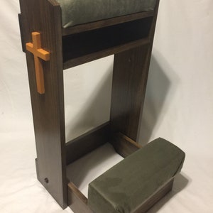 Cushioned Top Prayer Kneeler Kneeling Bench Catholic Home Altar Shrine ...