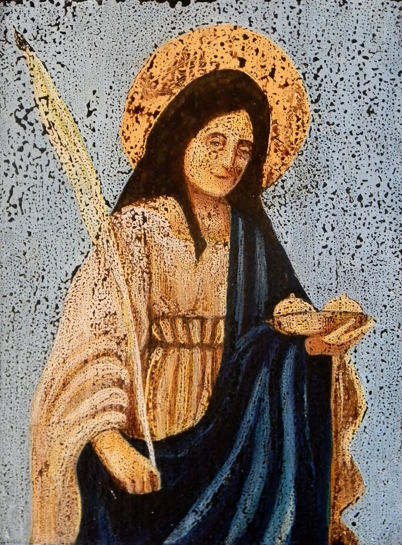 Saint Agatha's Icon Hand Painted - Etsy