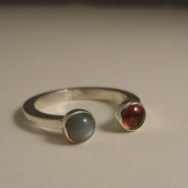 Dual Stone Ring - Etsy