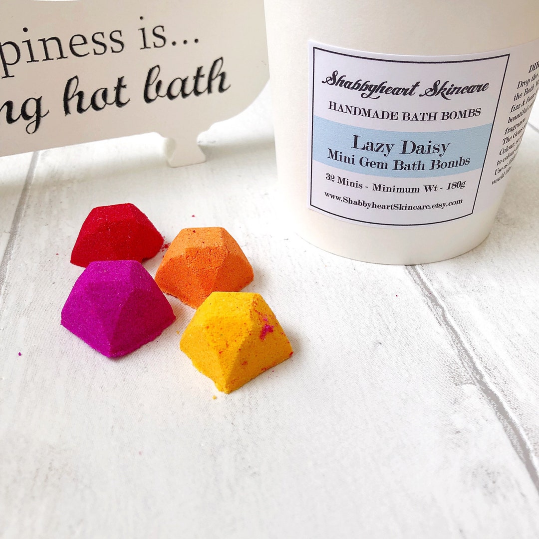 Mini Gem Bath Bombs Scented in Lazy Daisy - Mini Bath Bombs - Vegan ...