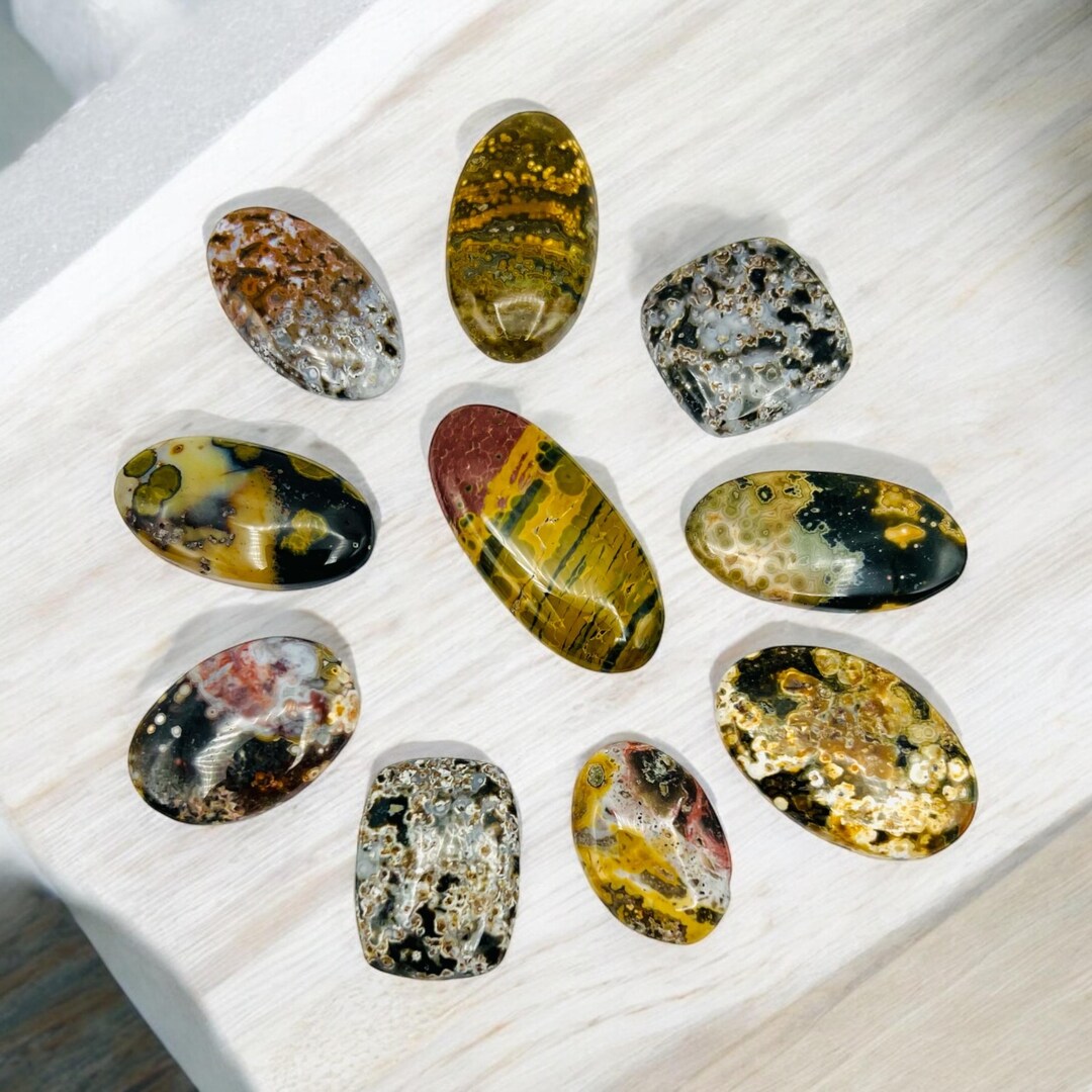 Wholesale Bulk 10 Ocean Jasper Cabochons for Jewelry Making, Crystal ...