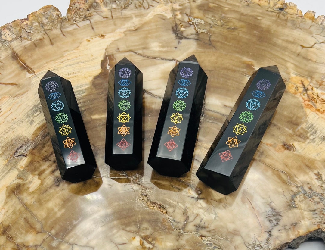 Large Black Obsidian Chakra Obelisk, Point, Tower - Etsy