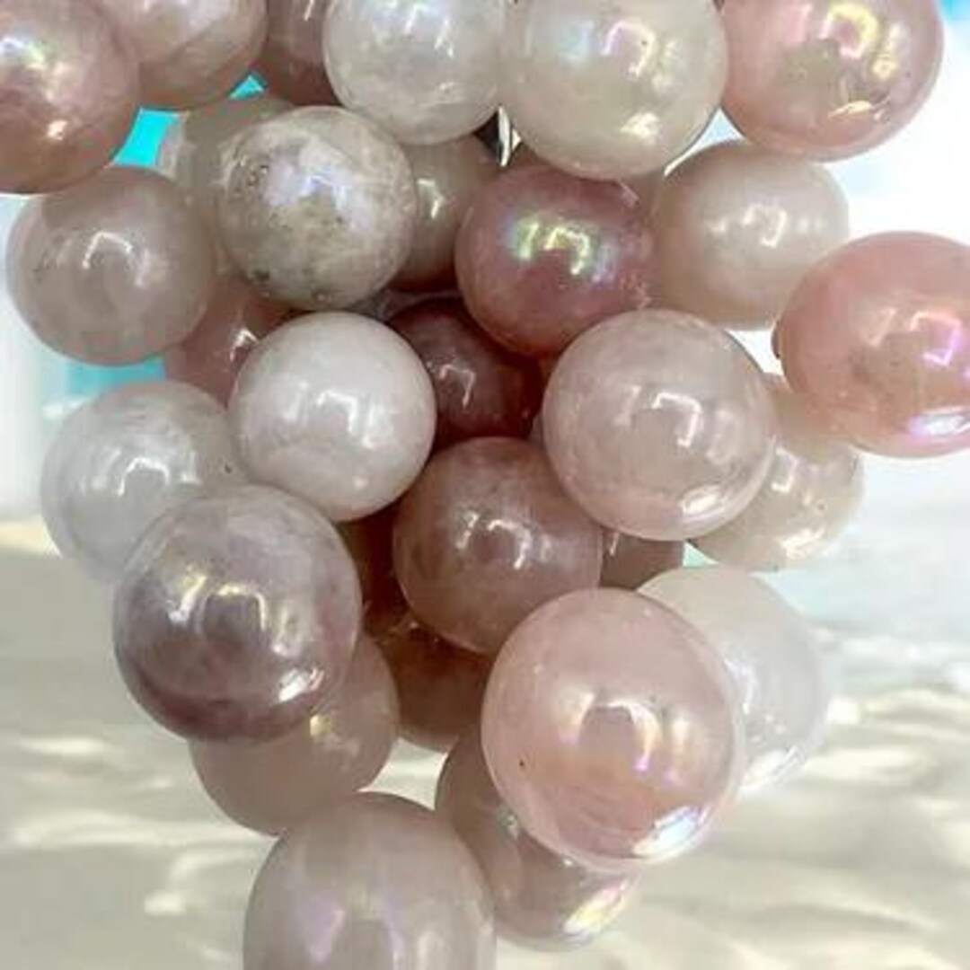 Set of 5 Angel Aura Rose Quartz Spheres – 1.25” Healing Crystals for ...
