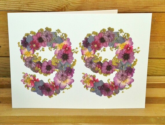 Personalised 99th Birthday Card Pressed Flower PRINT | Etsy