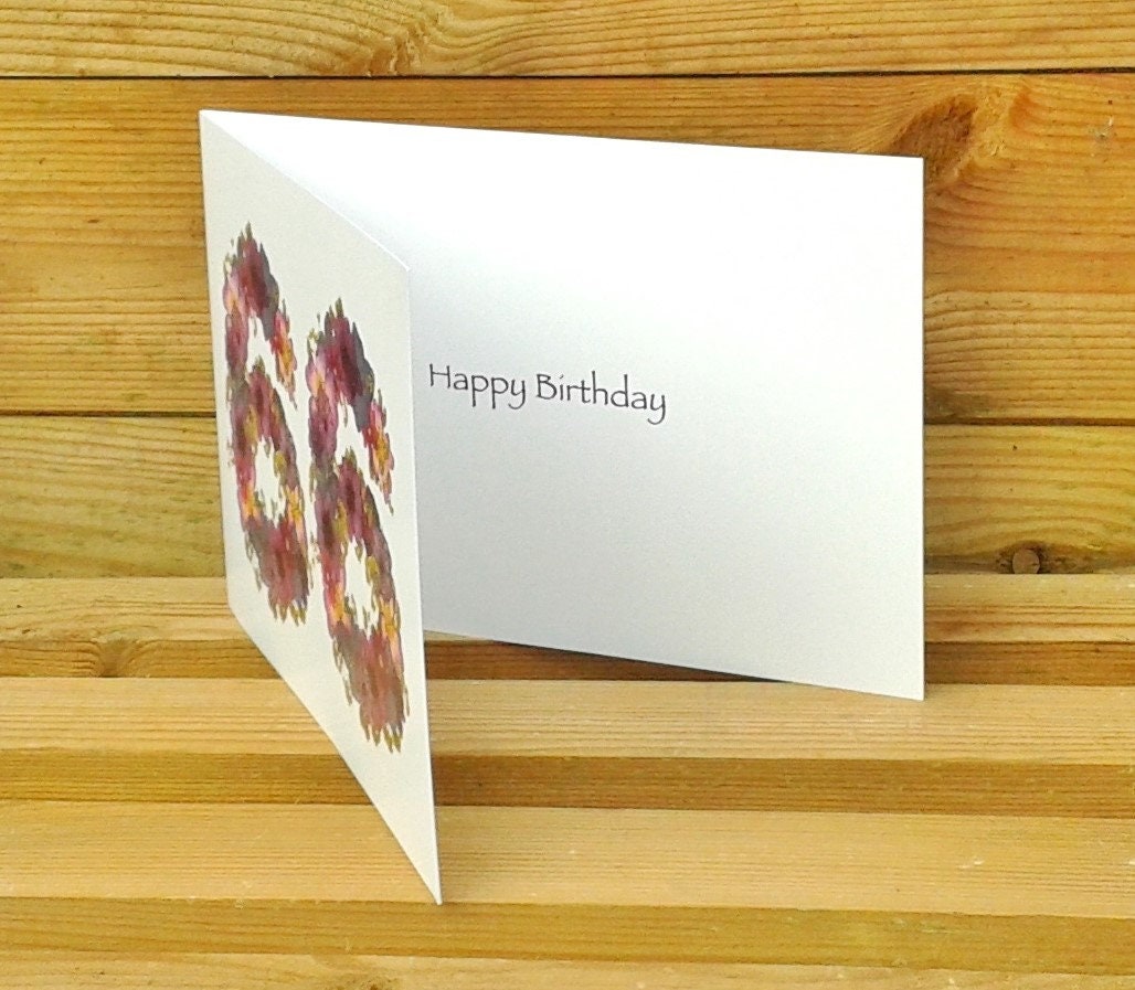 Flora Graphics — Personalised 66th Birthday Card, Pressed Flower PRINT