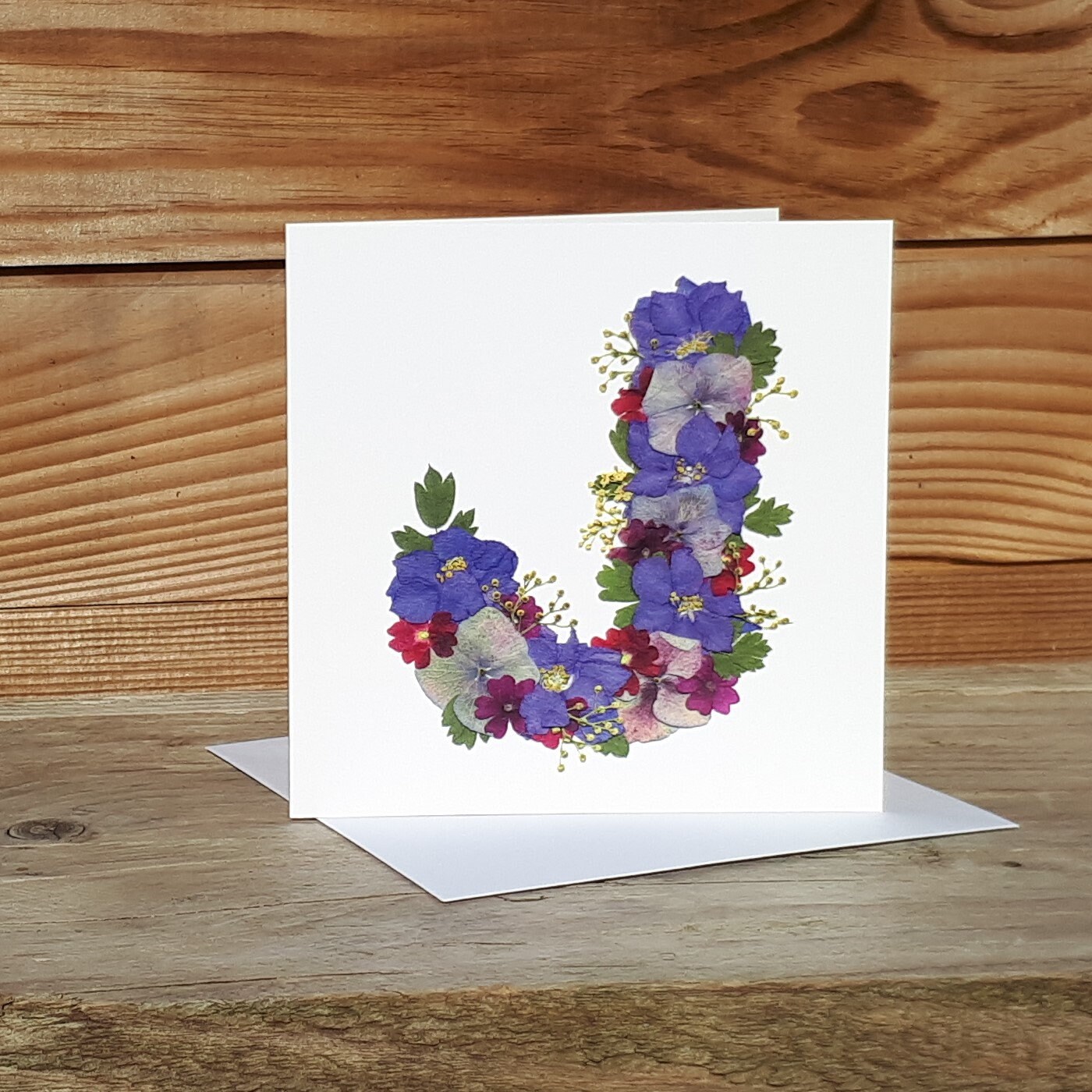 Personalised Letter J Card Pressed Flower PRINT - Etsy UK