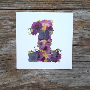 Personalised No 1 Card, Pressed Flower PRINT - Etsy