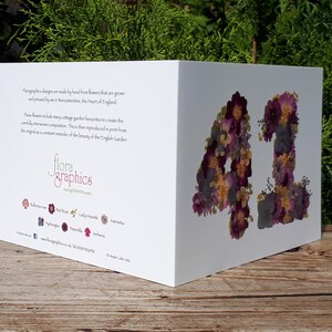 Personalised Number 41 Card, Pressed Flower PRINT - Etsy UK