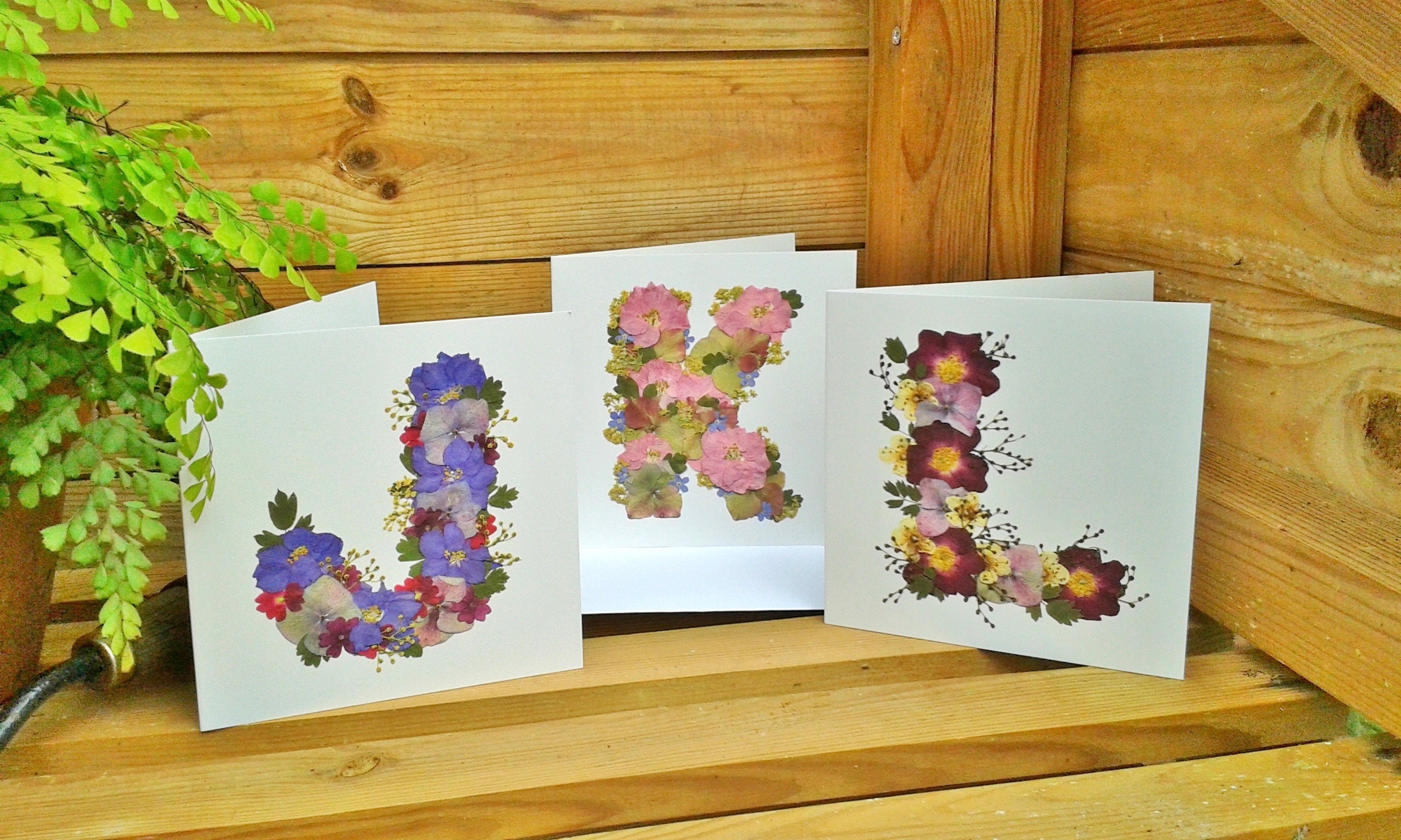 Personalised Letter L Card Pressed Flower PRINT - Etsy UK