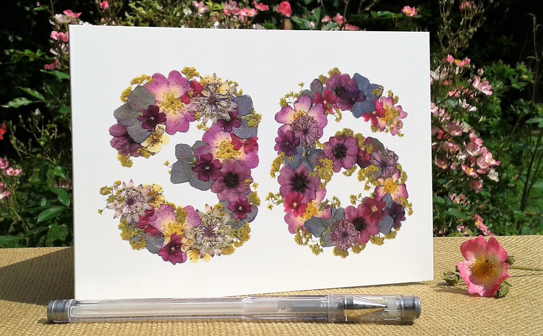 Personalised No 36 Card Pressed Flower PRINT - Etsy UK