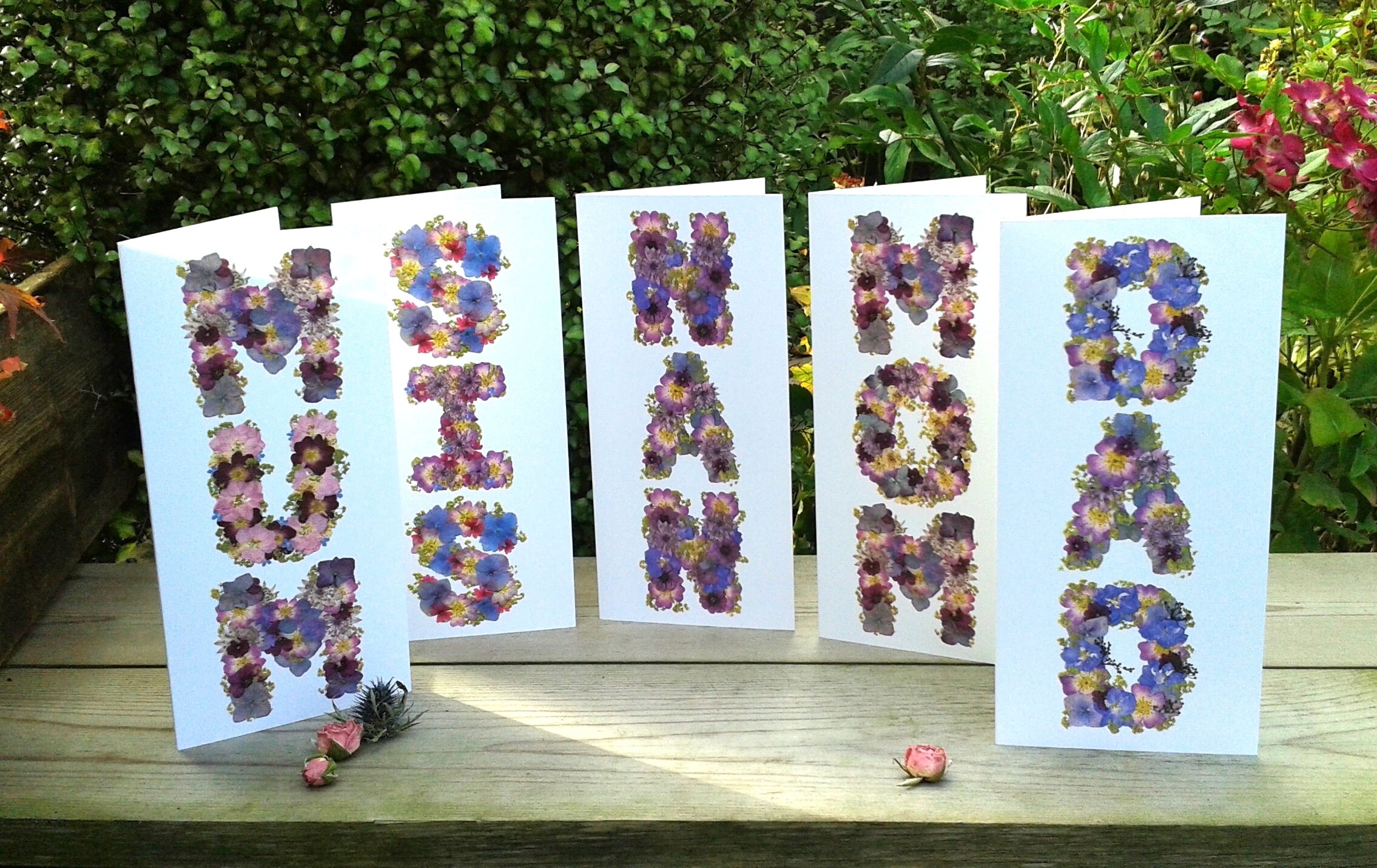 Nan Birthday Card Pressed Flower PRINT | Etsy