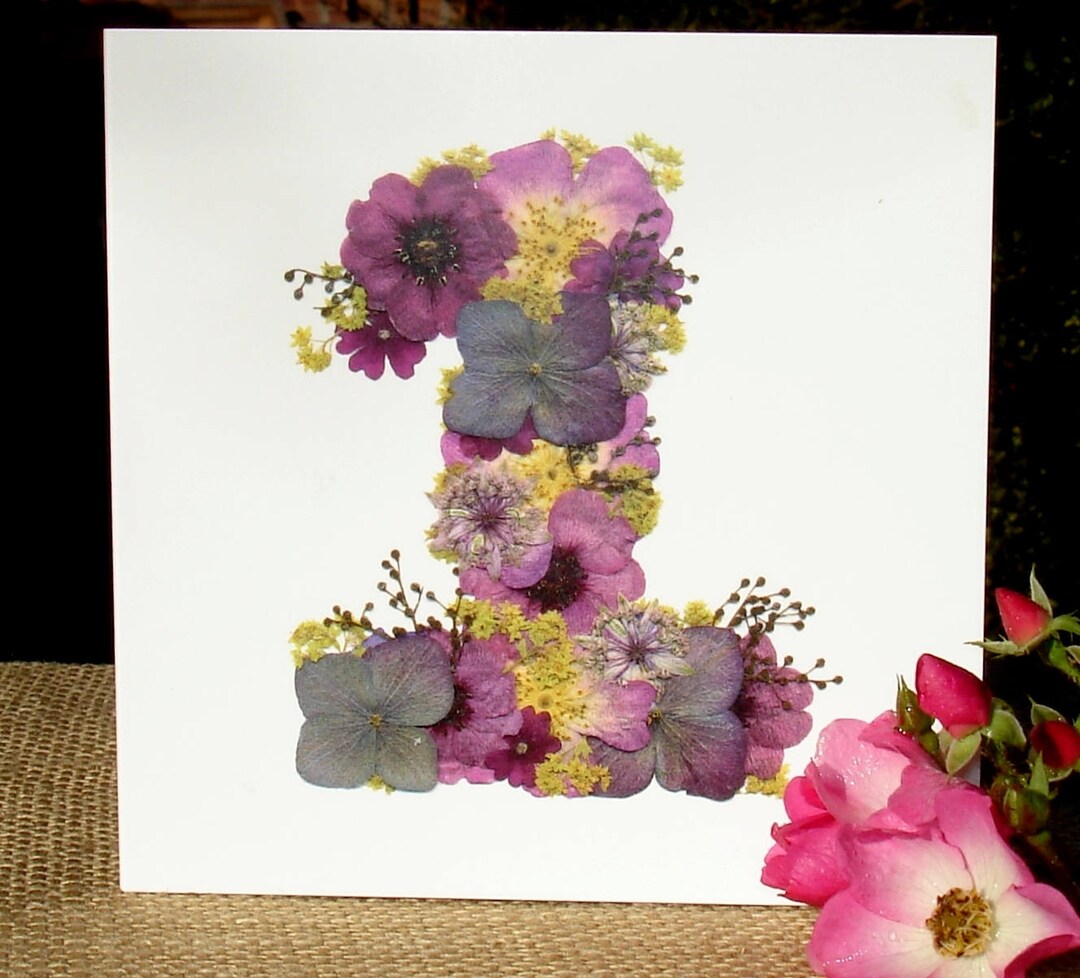 Personalised No 1 Card Pressed Flower PRINT - Etsy