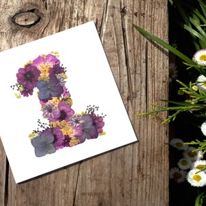 Personalised No 1 Card, Pressed Flower PRINT - Etsy