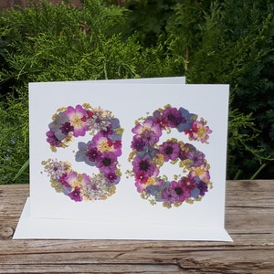 Personalised No 36 Card, Pressed Flower PRINT - Etsy UK