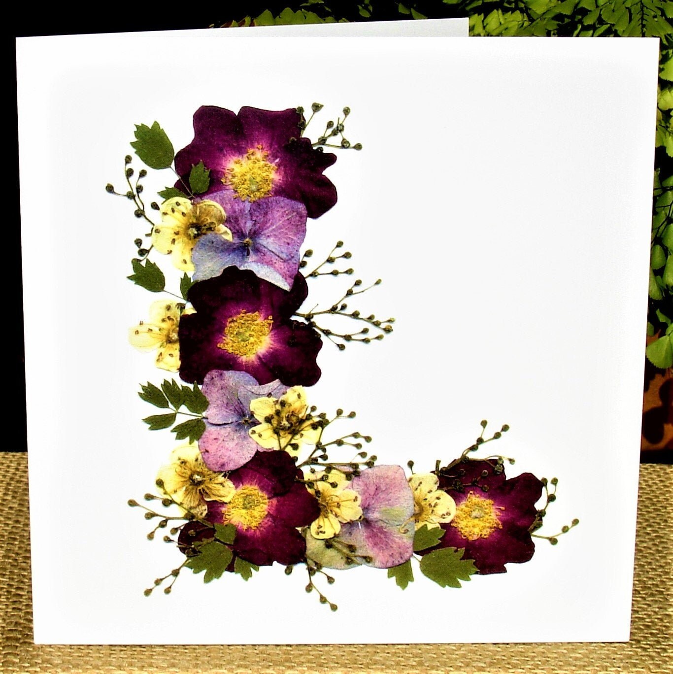 Personalised Letter L Card Pressed Flower PRINT - Etsy UK