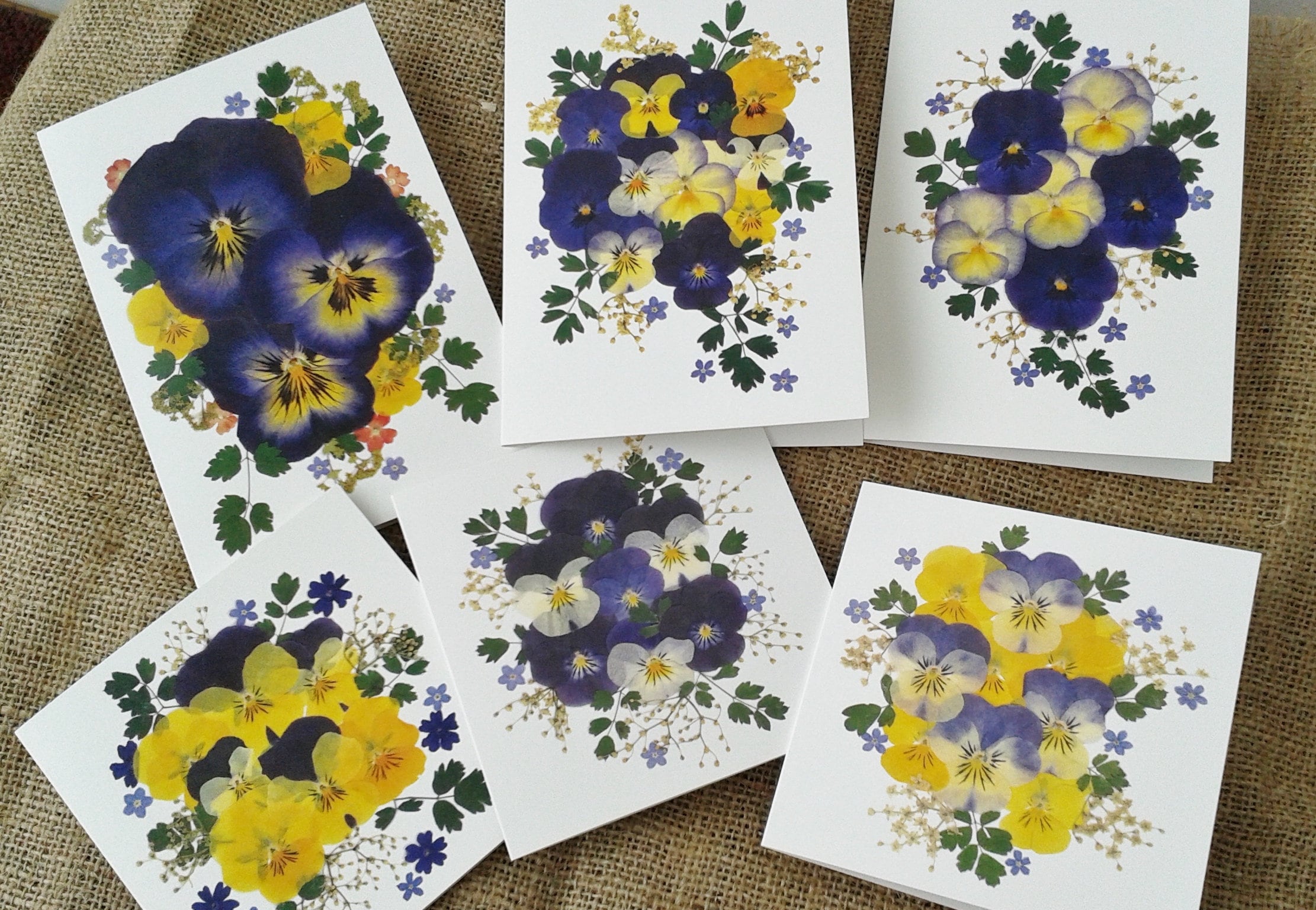 Personalised Floral Card Pressed Flower PRINT Blank Card - Etsy