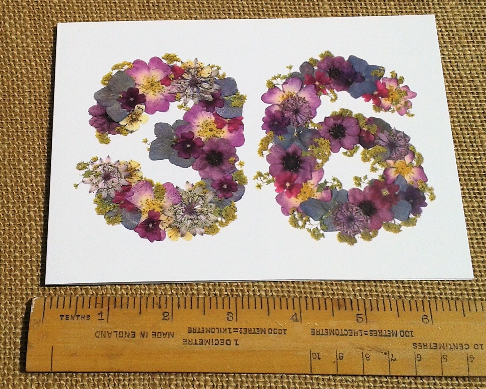Personalised No 36 Card Pressed Flower PRINT - Etsy UK