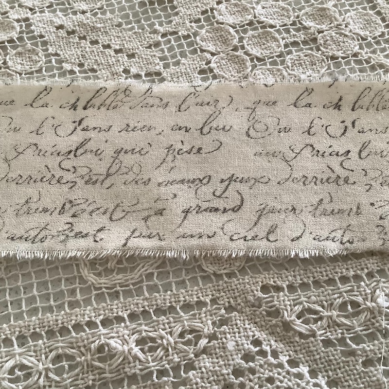 French Script Fabric - Etsy UK