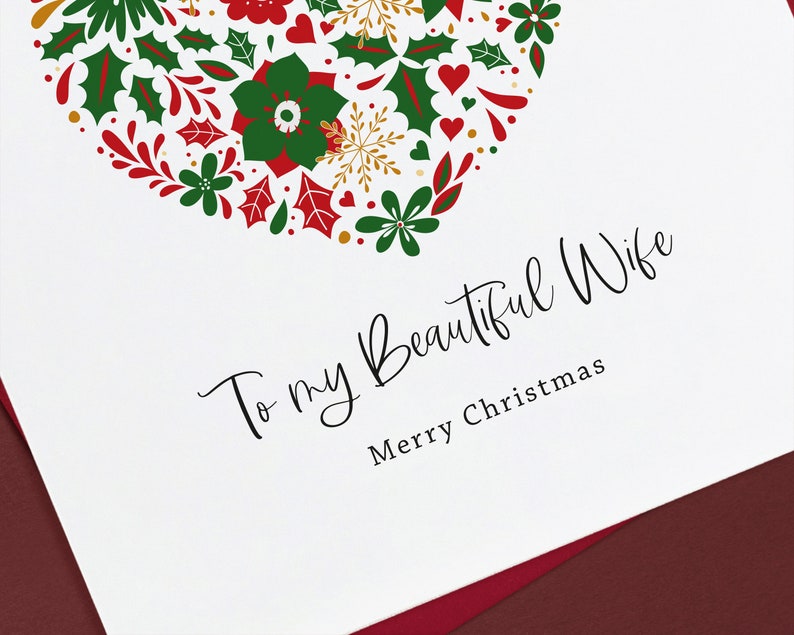 Christmas Card for Wife Wife Christmas Card Christmas Card - Etsy UK