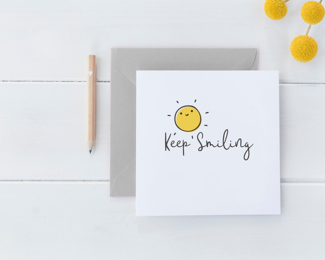 Keep Smiling Card Thinking of You Card Sending Love Card - Etsy UK
